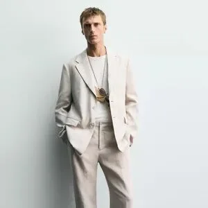 Zara | Suits & Blazers | Zara Man Nwt 0 Linen Suit Blazer 4299333 ...